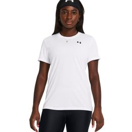 Trainingsshirt Under Armour "TECH SSC - SOLID", Damen, Gr. L, wei&szlig;,, schwarz, Obermaterial: 100% Polyester, Shirts, f&uuml;r vielseitige Aktivit&auml;ten, leichtes Material, atmungsaktiv