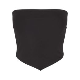 T-Shirt Urban Classics "Urban Classics Damen Ladies Knotted Bandeau", Damen, Gr. L, schwarz, 95% Baumwolle, 5% Elasthan, unifarben, skinny fit, Shirts T-Shirt