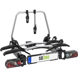 Eufab SD260 Fl&uuml;gelt&uuml;r Fahrradtr&auml;ger 2 Fahrr&auml;der 60 kg E-Bike geeignet silber - Fahrradtr&auml;ger f&uuml;r Anh&auml;ngerkupplungen