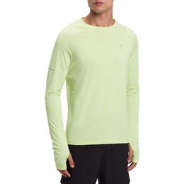 Laufshirt Energetics "HE.-LANGARMSHIRT AILO LS M", Herren, Gr. L, melange, gr&uuml;n lime, g, Obermaterial: 88% Polyester, 12% Elasthan, Rundhals, Shirts Laufshirt, Langarm, atmungsaktive Mesheins&auml;tze, mit Rundhalsausschnitt