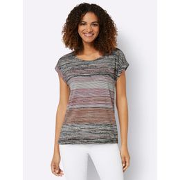 Kurzarmshirt Casual Looks "Shirt", Damen, Gr. 36, gr&uuml;n (khaki, bedruckt), 95% Viskose, 5% Elasthan, gemustert, mehrfarbig, Rundhals, Shirts