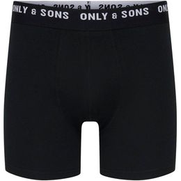Only & Sons Trunk ONLY & SONS "ONSSUMMER PRINTED BOXER 3-PACK NOOS", Herren, Gr. L, 3 Stk., schwarz pack:flower, Jersey, Obermaterial: 95% Baumwolle, 5% Elasthan, bedruckt, gemustert, unifarben, k&ouml;rpernah, Unterhosen, Baumwollmischung, elastisches B&uuml;ndchen