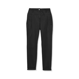 Madeleine Mode Chinohose MADELEINE "Hose Modische Chino-Hose mit Bundfalten", Damen, Gr. 18, N + K Gr, schwarz, Obermaterial: 98% Baumwolle CO (CMIA). 2% Elasthan EL., Modern, normal, Hosen Chinohose