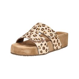 Pantolette Lazamani "Lazamani Pantoletten Leder/Textil", Damen, Gr. 37, leopard, Leder, Textil, Schuhe Pantolette