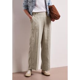 Dehnbund-Hose Cecil, Damen, Gr. 44, L&auml;nge 30, timeless beige, Stoff, 100% Leinen, unifarben, loose fit lang, Hosen, High Waist