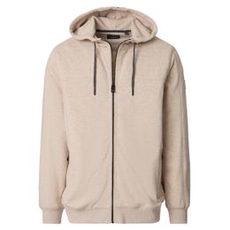 Sweatshirt Casamoda "Casamoda Sweatjacke uni", Herren, Gr. 4XL, beige, 60% Baumwolle, 40% Polyester, Sweatshirts Sweatshirt