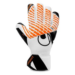 Torwarthandschuhe Uhlsport "Torwarthandschuhe FM Soft HN Comp Kids", Kinder, Gr. 3,5, wei&szlig; (wei&szlig;, schwarz, fluo orange), Obermaterial: 81% Gummi rubber. 13% Polyester PES. 6% Nylon NY., Handschuhe