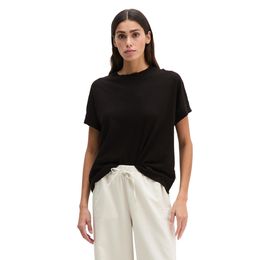 Marc O'Polo T-Shirt MARC O'POLO "mit angeschnittenen &Auml;rmeln", Damen, Gr. XS, schwarz, Obermaterial: 52% Baumwolle, 48% Viskose, unifarben, Basic, loose fit, Rundhals, Shirts T-Shirt