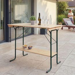 Stehtisch MCW-L67, Biergartentisch Biertisch Bierzelttisch Campingtisch, klappbar Metall Kiefer Holz 110x125x70cm MVG