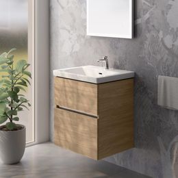 Villeroy & Boch Villeroy & Boch Subway 3.0 Waschtisch, evineo ineo5 evo Unterschrank B: 58 cm, 2 Ausz&uuml;ge, mit Griffmulde,, 4A7061R1+BE0723OA,