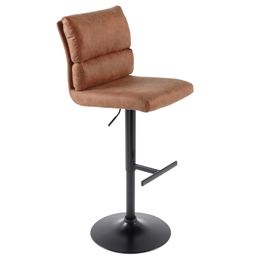Riess Ambiente riess-ambiente Barhocker COMFORT - h&ouml;henverstellbar antik braun Microfaser schwenkbar Barstuhl Fu&szlig;ablage