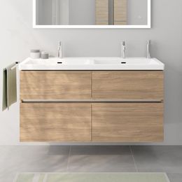evineo ineo5 evo Unterschrank B: 128 cm, 4 Ausz&uuml;gen, mit Griffmulde, f&uuml;r Villeroy & Boch Subway 3.0 Waschtisch,, BE0734OA,