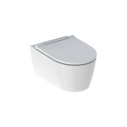 Geberit Wand-WC, Tiefsp&uuml;ler One mit WC-Sitz, wei&szlig;/hochglanzverchromt (500202011)