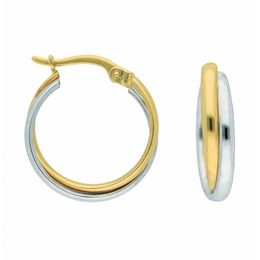 Adelia&acute;s Paar Creolen ADELIA&acute;S "Creolen Ohrringe 333 Wei&szlig;gold ( 8K )", gold, Ohrringe, Damen, Damen, Gold, Goldohrringe