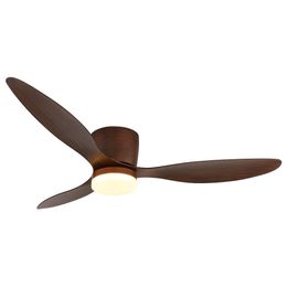 Globo LIGHTING Deckenleuchte "ARMANDO", holzoptik dunkel, 1, &Oslash; 131,5cm H: 22,6cm, 1 Stk., Leuchten, Deckenventilator mit LED und Fernbedienung, Memoryfunktion, Deckenleuchte