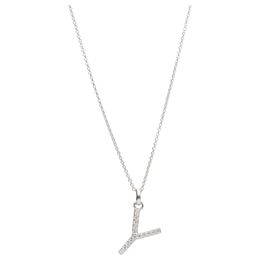 Kette mit Anh&auml;nger Smart Jewel "Buchstabe Y mit Zirkonia Steine, Silber 925", silber, Halsketten, Damen, 45cm, Silber 925 (Sterlingsilber)