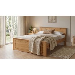 Massivholzbett OTTO HOME "Hugo, FSC zertifiziert, Landhausstil, zeitlos und edel", natur, ge&ouml;lt, B:172cm H:84,5cm L:212cm, Betten, Stauraumbett M&ouml;bel Massivholzbett Bettgestell, Stauraumbett, extra belastbar, Made in EU, viele Breiten