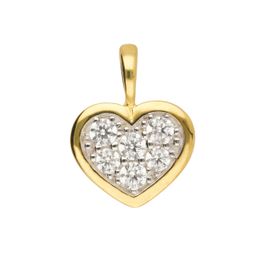 Adelia&acute;s Kettenanh&auml;nger ADELIA&acute;S "Herzanh&auml;nger 333 Gold ( 8K ) mit Zirkonia", silber, Schmuckanh&auml;nger, Damen, mit Zirkonia, Gold, Kettenanh&auml;nger, Goldanh&auml;nger Herz