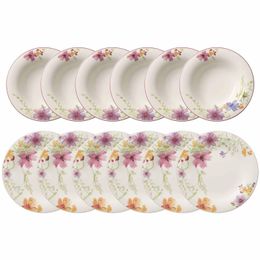 Villeroy & Boch Geschirr-Set VILLEROY & BOCH "Tafel-Set Mariefleur Basic 12er Set bunt", bunt, Porzellan, Geschirr-Sets, Geschirr-Set