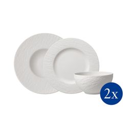 Villeroy & Boch Geschirr-Set VILLEROY & BOCH "Starter-Set Manufacture Rock wei&szlig;", wei&szlig;, Porzellan, Geschirr-Sets, Geschirr-Set