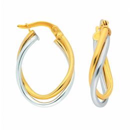 Adelia&acute;s Paar Creolen ADELIA&acute;S "Creolen Ohrringe 333 Wei&szlig;gold ( 8K )", gold, Ohrringe, Damen, Damen, Gold, Goldohrringe