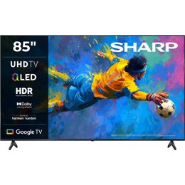 Sharp QLED-Fernseher "4T-C85HPx", Energieeffizienz: E (A-G), schwarz, 85 &Prime;, Fernseher