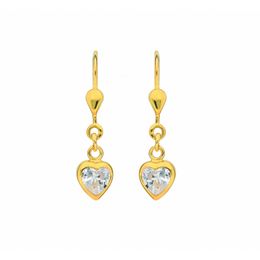 Adelia&acute;s Paar Ohrh&auml;nger ADELIA&acute;S "Ohrh&auml;nger Ohrringe 333 Gold ( 8K ) mit Zirkonia", gold, Ohrringe, Damen, Damen, Gold, Goldohrringe