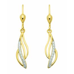 Adelia&acute;s Paar Ohrh&auml;nger ADELIA&acute;S "Ohrh&auml;nger Ohrringe 333 Gold ( 8K ) mit Zirkonia", silber, Ohrringe, Damen, Damen, Gold, Goldohrringe