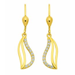 Adelia&acute;s Paar Ohrh&auml;nger ADELIA&acute;S "Ohrh&auml;nger Ohrringe 333 Gold ( 8K ) mit Zirkonia", gold, Ohrringe, Damen, Damen, Gold, Goldohrringe