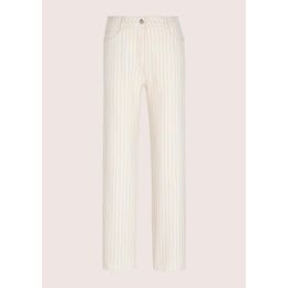 Madeleine Mode Regular-fit-Jeans MADELEINE "Jeans Nadelstreifenhose mit weitem Bein", Damen, Gr. 18, N + K Gr, wei&szlig; (wollwei&szlig;, multicolor), Obermaterial: 98% Baumwolle CO. 2% Elasthan EL., Modern, Jeans, Jeans mit farbigen Webstreifen