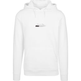 Kapuzensweatshirt MisterTee "MisterTee Herren Become the Change Butterfly 2.0 Hoody", Herren, Gr. L, wei&szlig;, 65% Baumwolle, 35% Polyester, bedruckt, Sweatshirts