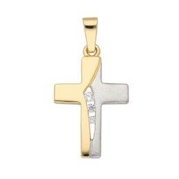 Adelia&acute;s Kettenanh&auml;nger ADELIA&acute;S "Kreuzanh&auml;nger 333 Gold ( 8K ) mit Zirkonia", silber, Schmuckanh&auml;nger, Damen, mit Zirkonia, Gold, Kettenanh&auml;nger, Goldanh&auml;nger Kreuz