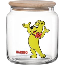 Ritzenhoff & Breker Vorratsglas RITZENHOFF & BREKER "HARIBO Hands Up, 1,1 Liter", bunt, H:13cm &Oslash;:12cm, Glas, Holz, Silikon, Lebensmittelaufbewahrungsbeh&auml;lter, Ma&szlig;e: 12 x 12 x 13 cm