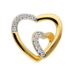 Adelia&acute;s Kettenanh&auml;nger ADELIA&acute;S "333 Gold Anh&auml;nger Herz", gold, Schmuckanh&auml;nger, Damen, Gold, Kettenanh&auml;nger, mit Zirkonia Goldschmuck f&uuml;r Damen