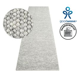 L&auml;ufer "Ainhoa, Wolle" Gr. 11, grau, B:80cm H:14mm L:250cm, Kunstfaser, Wolle, LeGer Home by Lena Gercke, Teppiche, L&auml;ufer, handgewebt, Handweb Teppiche, Wohnzimmer, Schlafzimmer, Esszimmer