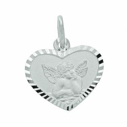 Adelia&acute;s Kettenanh&auml;nger ADELIA&acute;S "Medaille Amor 585 Wei&szlig;gold ( 14K )", silber, Schmuckanh&auml;nger, Damen, Gold, Kettenanh&auml;nger, Goldanh&auml;nger Amor