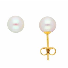 Adelia&acute;s Paar Ohrstecker ADELIA&acute;S "Perlen Ohrstecker Ohrringe 585 Gold ( 14K )", rosa (gold), Ohrringe, Damen, Damen, Gold, Goldohrringe Perle