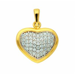 Adelia&acute;s Kettenanh&auml;nger ADELIA&acute;S "Herzanh&auml;nger 333 Gold ( 8K ) mit Zirkonia", silber, Schmuckanh&auml;nger, Damen, mit Zirkonia, Gold, Kettenanh&auml;nger, Goldanh&auml;nger Herz
