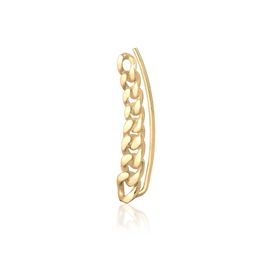 Single-Ohrhaken Elli "Single Earclimber Panzerkette 925 Sterling Silver", gold, Ohrringe, Damen, onesize, ohne Stein, Silber 925 (Sterlingsilber)