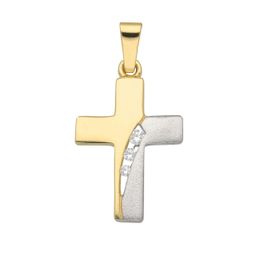 Adelia&acute;s Kettenanh&auml;nger ADELIA&acute;S "Kreuzanh&auml;nger 333 Gold ( 8K ) mit Zirkonia", silber, Schmuckanh&auml;nger, Damen, mit Zirkonia, Gold, Kettenanh&auml;nger, Goldanh&auml;nger Kreuz