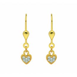 Adelia&acute;s Paar Ohrh&auml;nger ADELIA&acute;S "Ohrh&auml;nger Ohrringe 333 Gold ( 8K ) mit Zirkonia", silber, Ohrringe, Damen, Damen, Gold, Goldohrringe