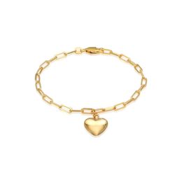 Armband Elli "Herz Liebe Trend Romantik 925 Silber" Gr. 16, gold, Armb&auml;nder, Damen, 16cm, ohne Stein, Silber 925 (Sterlingsilber), Armband
