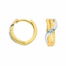Adelia&acute;s Paar Creolen ADELIA&acute;S "Creolen Ohrringe 333 Gold ( 8K ) mit Zirkonia", silber, Ohrringe, Damen, Damen, Gold, Goldohrringe