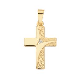 Adelia&acute;s Kettenanh&auml;nger ADELIA&acute;S "Kreuzanh&auml;nger 333 Gold ( 8K ) mit Zirkonia", gold, Schmuckanh&auml;nger, Damen, mit Zirkonia, Gold, Kettenanh&auml;nger, Goldanh&auml;nger Kreuz