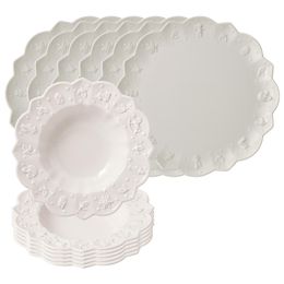 Villeroy & Boch Geschirr-Set VILLEROY & BOCH "Tafelservice Toy's Delight Royal Classic 12er Set wei&szlig;", wei&szlig;, 12 tlg., Porzellan, Geschirr-Sets, Geschirr-Set