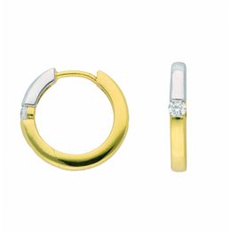 Adelia&acute;s Paar Creolen ADELIA&acute;S "Creolen Ohrringe 333 Gold ( 8K ) mit Zirkonia", silber, Ohrringe, Damen, Damen, Gold, Goldohrringe