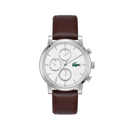 Multifunktionsuhr Lacoste "Replay", braun, wei&szlig;, Armbanduhren, Herren, Quarzuhr, Armbanduhr, Herrenuhr, Lederarmband, analog