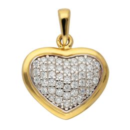 Adelia&acute;s Kettenanh&auml;nger ADELIA&acute;S "333 Gold Anh&auml;nger Herz", gold, Schmuckanh&auml;nger, Damen, Gold, Kettenanh&auml;nger, mit Zirkonia Goldschmuck f&uuml;r Damen