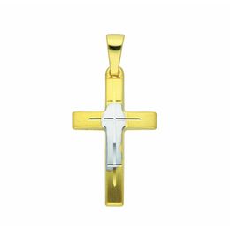 Adelia&acute;s Kettenanh&auml;nger ADELIA&acute;S "Kreuzanh&auml;nger 585 Gold ( 14K )", silber, Schmuckanh&auml;nger, Damen, Gold, Kettenanh&auml;nger, Goldanh&auml;nger Kreuz