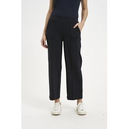 Smith & Soul Culotte SMITH & SOUL, Damen, Gr. L, Normalgr&ouml;&szlig;en, blau (marine), Web, Material: 70% Polyester, 26% Viskose, 4% Elasthan, unifarben, regular fit 7/8-L&auml;nge, Hosen Culotte, mit Elastikbund & seitlichen Taschen
